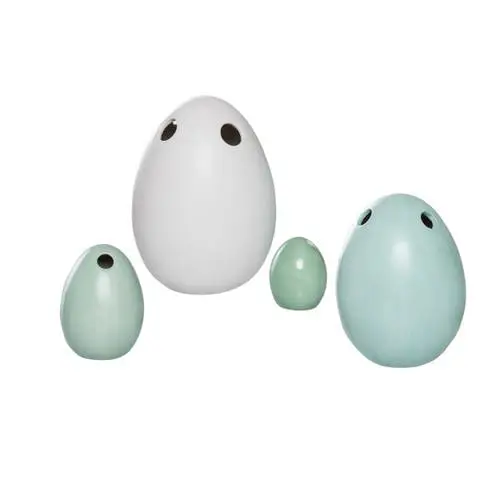 TRANSPAC Ceramic Egg Vases Set Of 4 For Floral Display And Home Decor