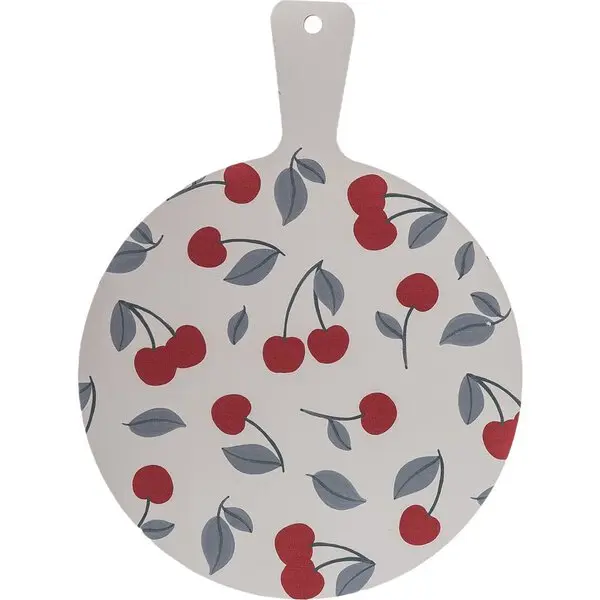 TRANSPAC Mdf Cherry Board Red And Green And White For Spring Serving And Entertaining - Multicolored