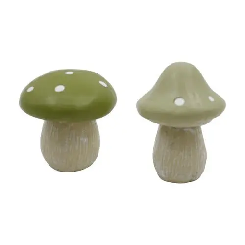TRANSPAC Resin Mini Mushrooms Set Of 12 For Spring Home Decor