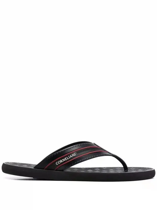 Corneliani Logo Thong Sandals