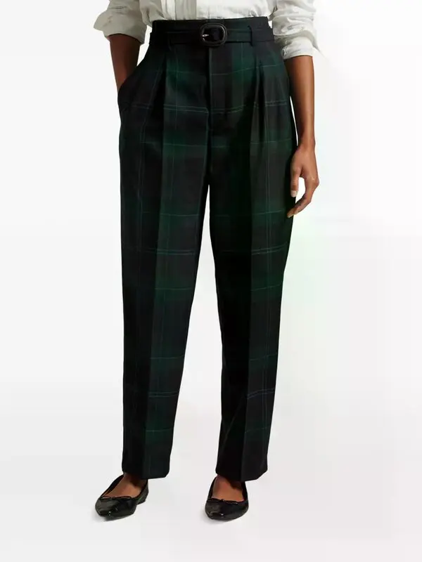 Polo Ralph Lauren Plaid Check Pleated Trousers