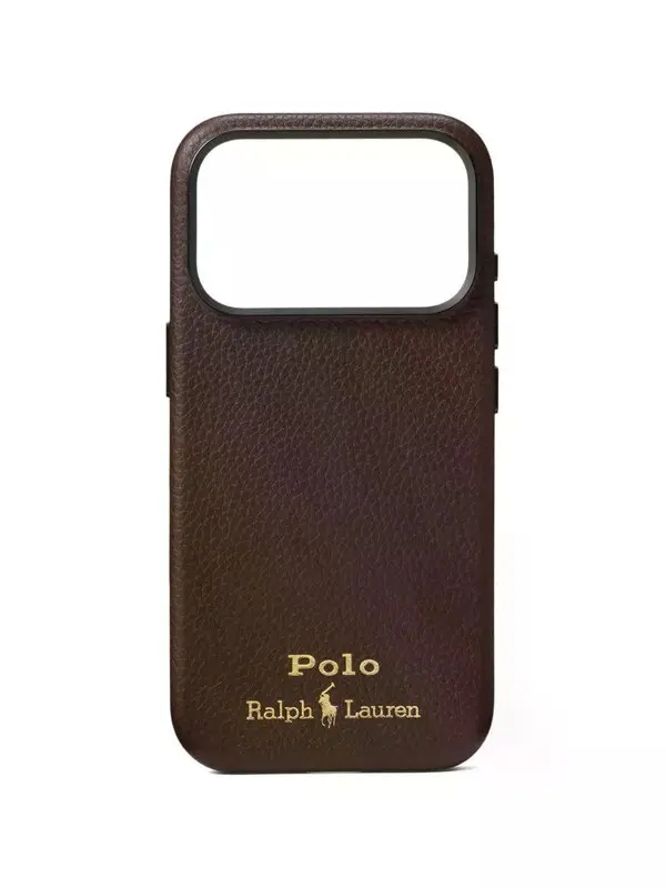 Polo Ralph Lauren Textured-finish Iphone 17 Case - Brown