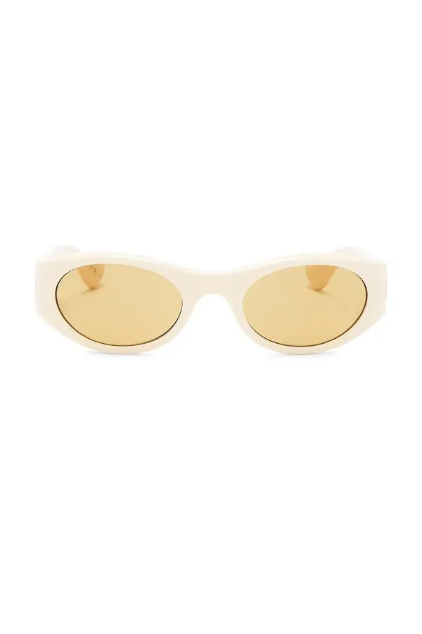 Valentino Garavani Vain Light Round Sunglasses - Ivory & Brown