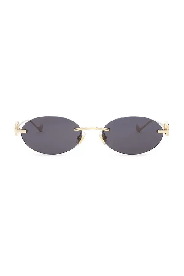 Valentino Garavani Bejewelled Oval Sunglasses - Gold & Grey
