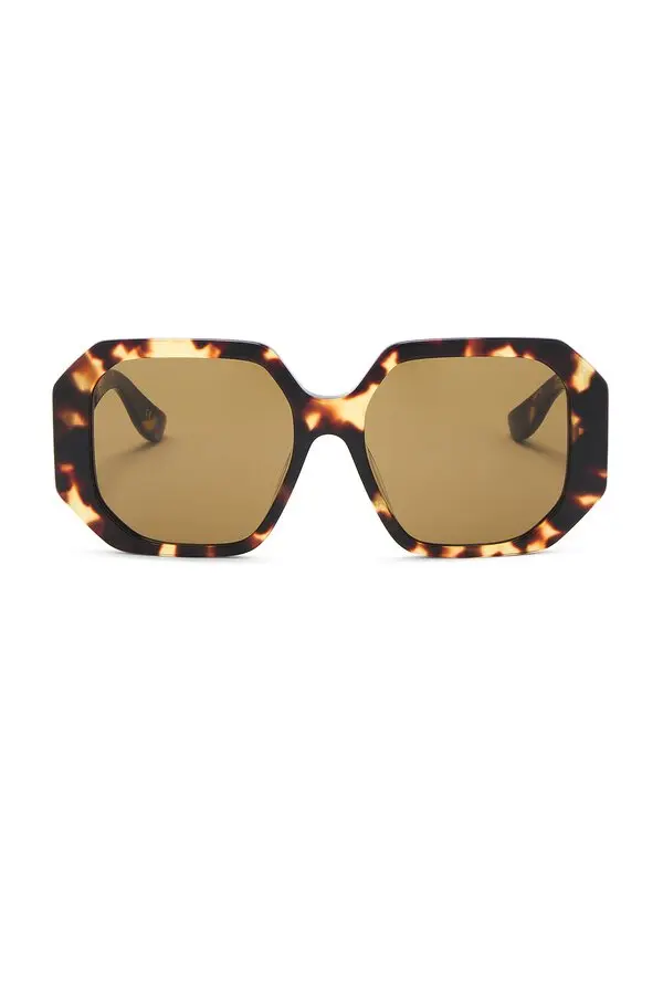 Valentino Garavani Vain Bold Geometric Sunglasses - Havana & Brown