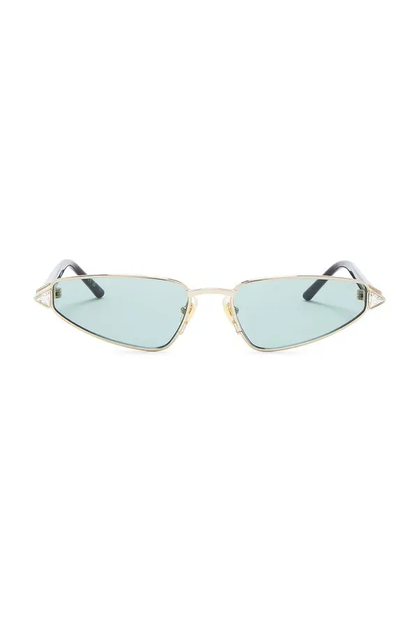 Valentino Garavani Raver Coquette Cat Eye Sunglasses - Gold & Green