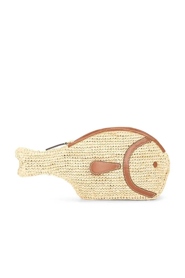 Staud Pesce Clutch - Natural & Tan