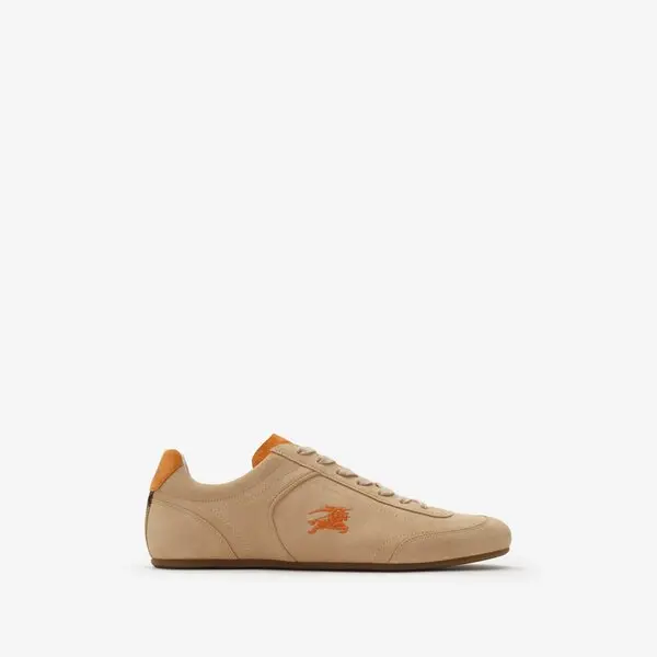 Burberry Suede Knight Runner Sneakers - Beige/pumpkin Orange