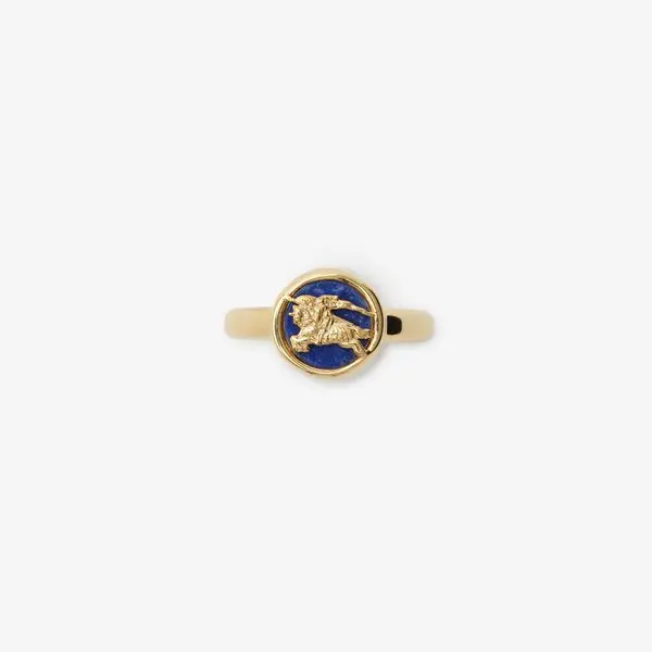 Burberry Equestrian Knight Design Ring - Gold/blue