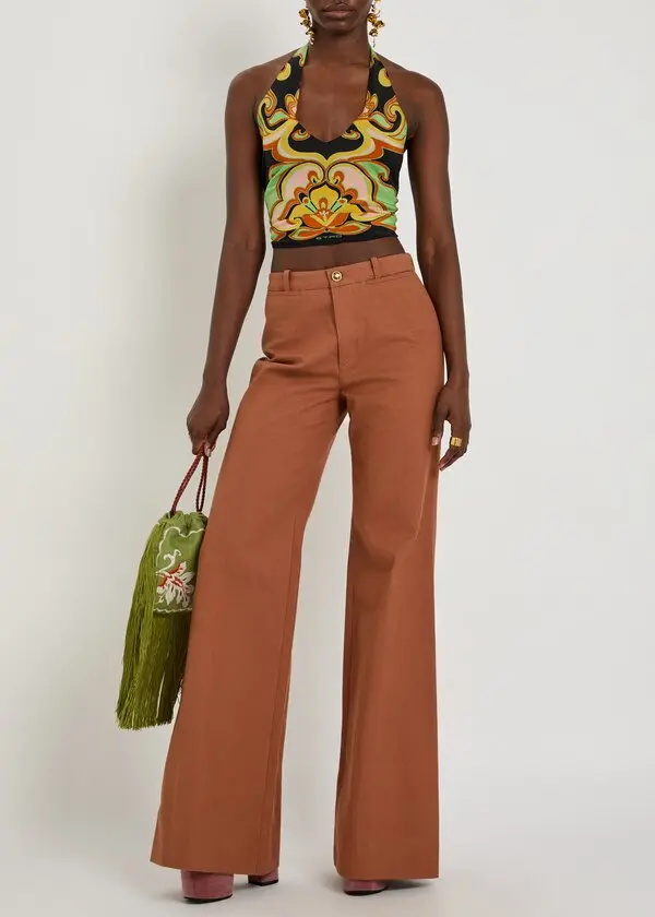 Etro Printed Halterneck Silk Top