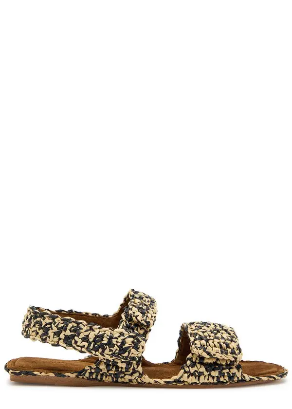 Khaite Boden Raffia Sandals - Black