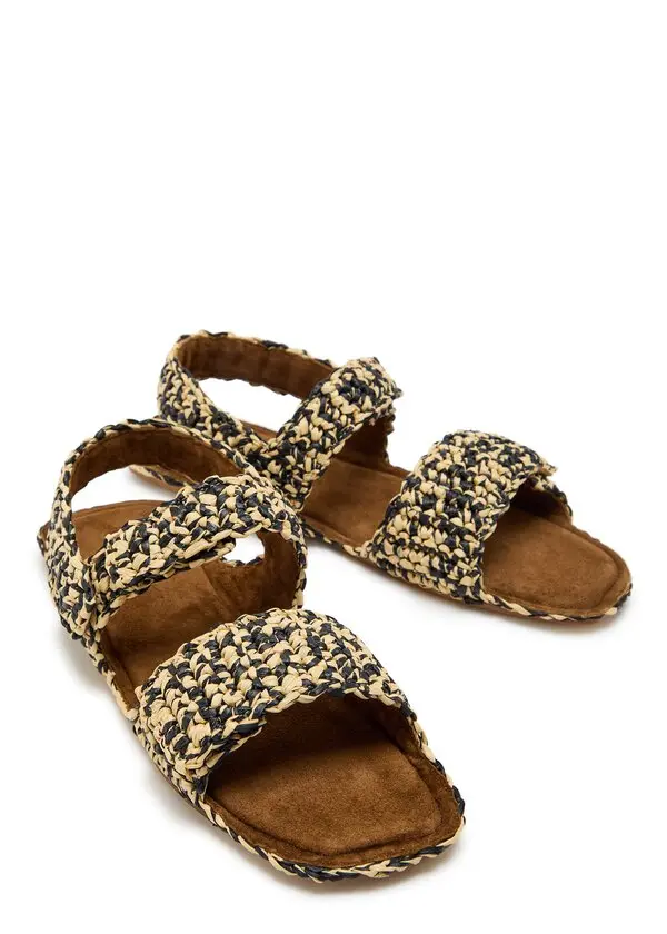 Khaite Boden Raffia Sandals - Black