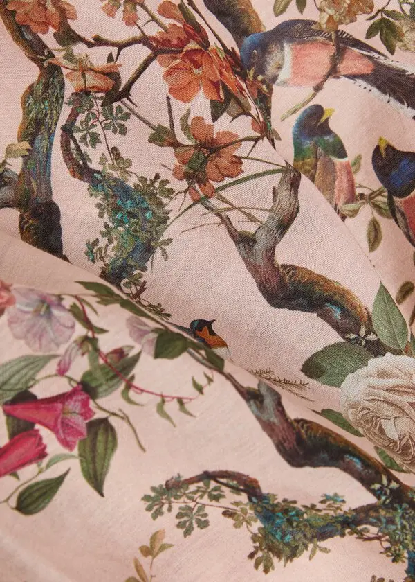 Alice + Olivia Floral-print Cotton-blend Blouse With Puff Sleeves - Pink