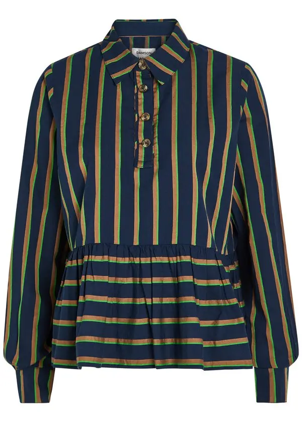 DAMSON MADDER Kinsley Striped Cotton-poplin Shirt
