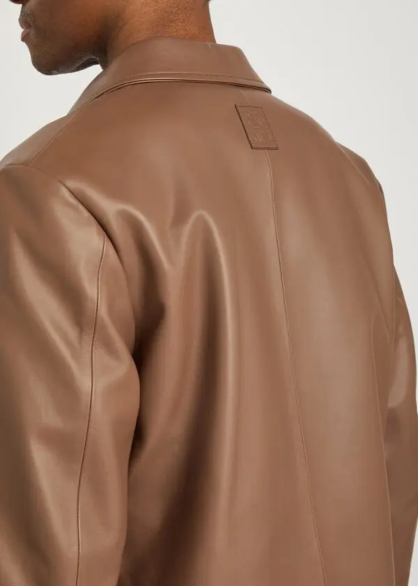 Loewe Nappa Leather Zip-up Jacket - Taupe