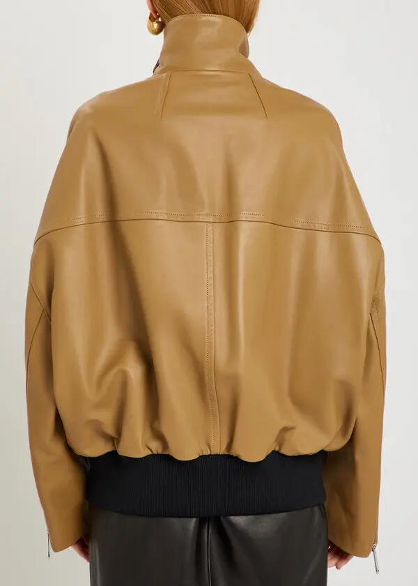 Khaite Hamett Leather Jacket - Caramel