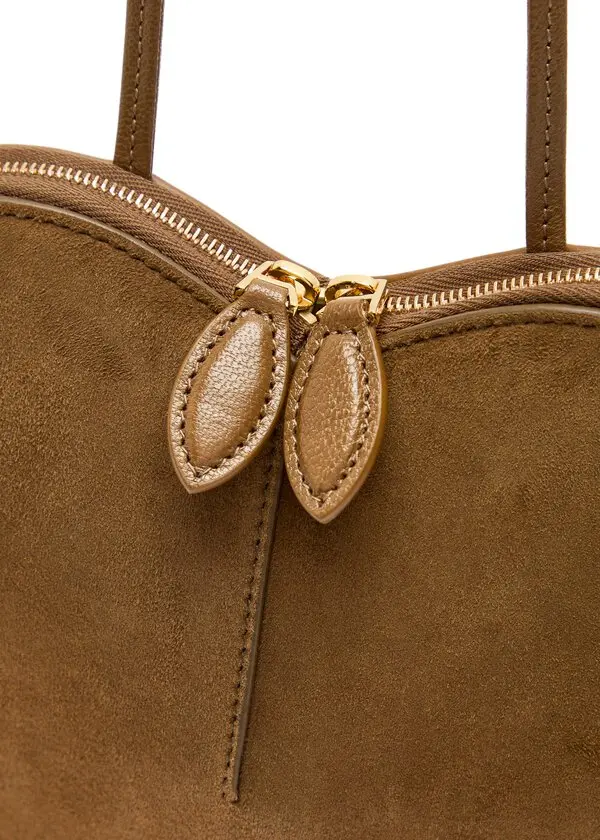 Alaïa Le Coeur Suede And Leather Cross-body Bag - Brown