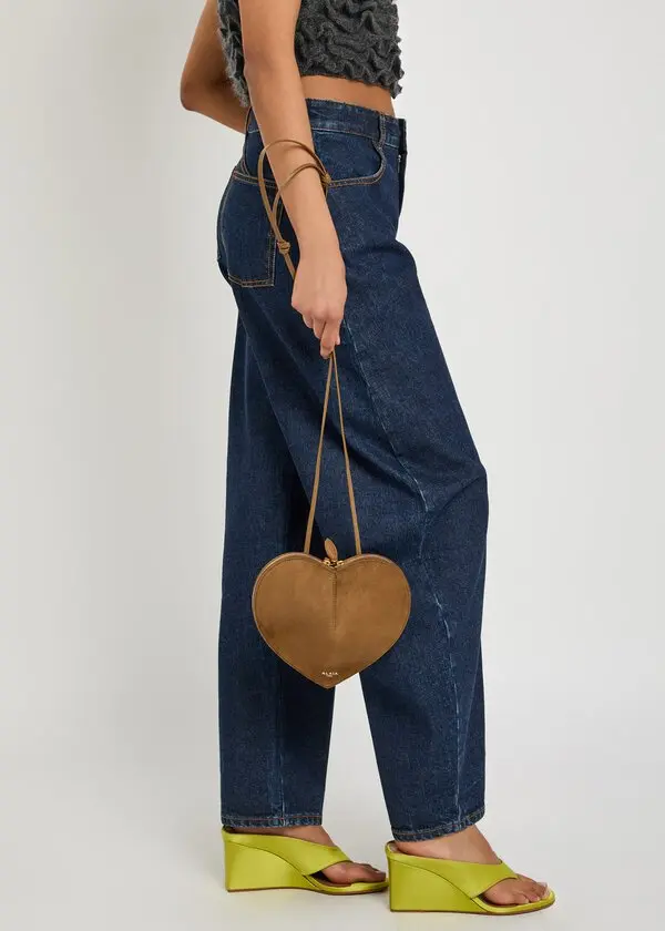 Alaïa Le Coeur Suede And Leather Cross-body Bag - Brown