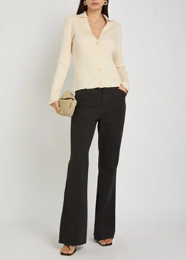 Vince Flared-leg Stretch Cotton Trousers