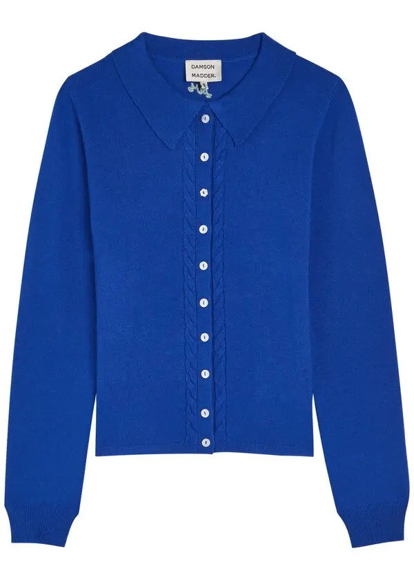 DAMSON MADDER Wool And Cashmere-blend Cardigan - Blue