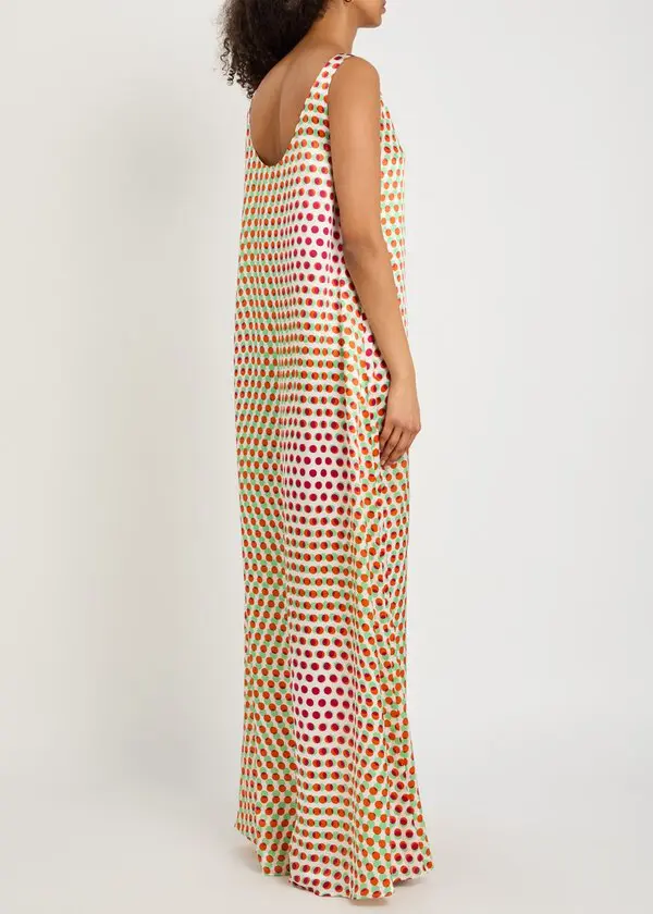 Dries Van Noten Polka-dot Silk Maxi Dress