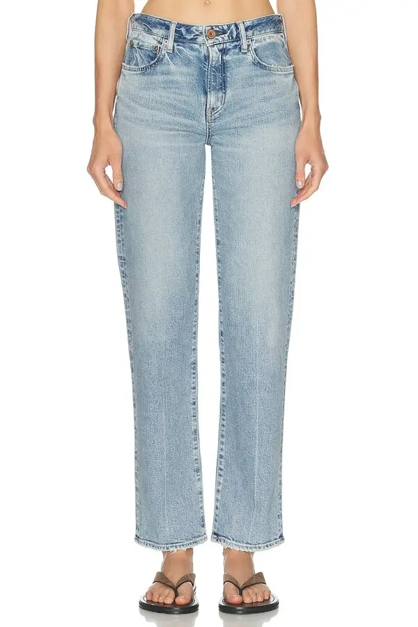 Moussy Vintage Kingston Tailored Straight Jeans - Light Blue