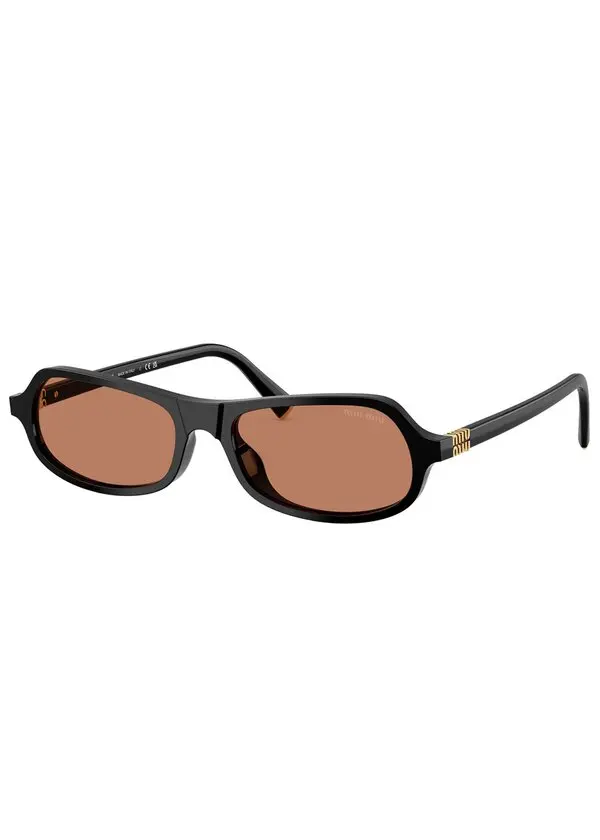 Miu Miu Narrow Rectangle-frame Sunglasses - Black