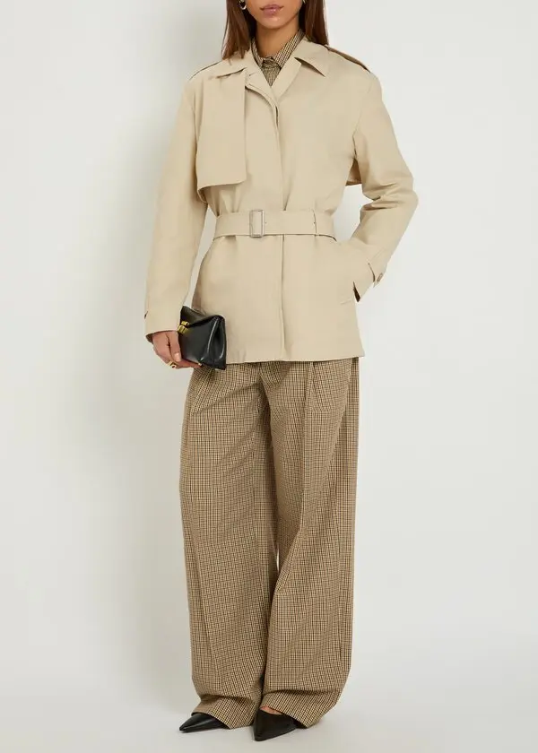 Vince Belted Cotton-blend Poplin Trench Jacket - Yellow