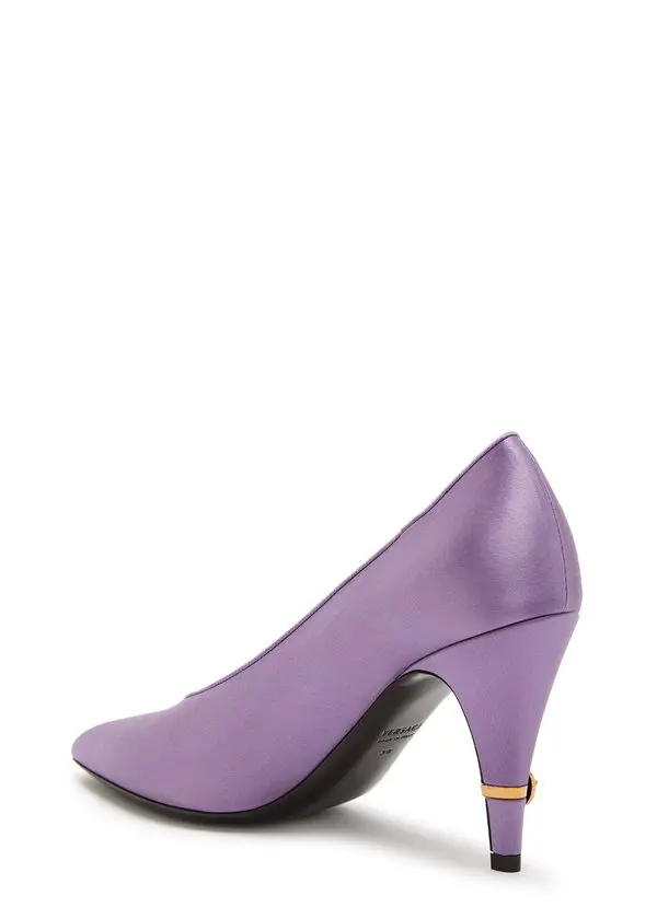 Versace Decollete 90 Satin Pumps - Purple