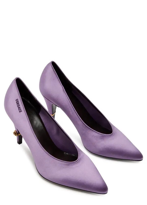 Versace Decollete 90 Satin Pumps - Purple