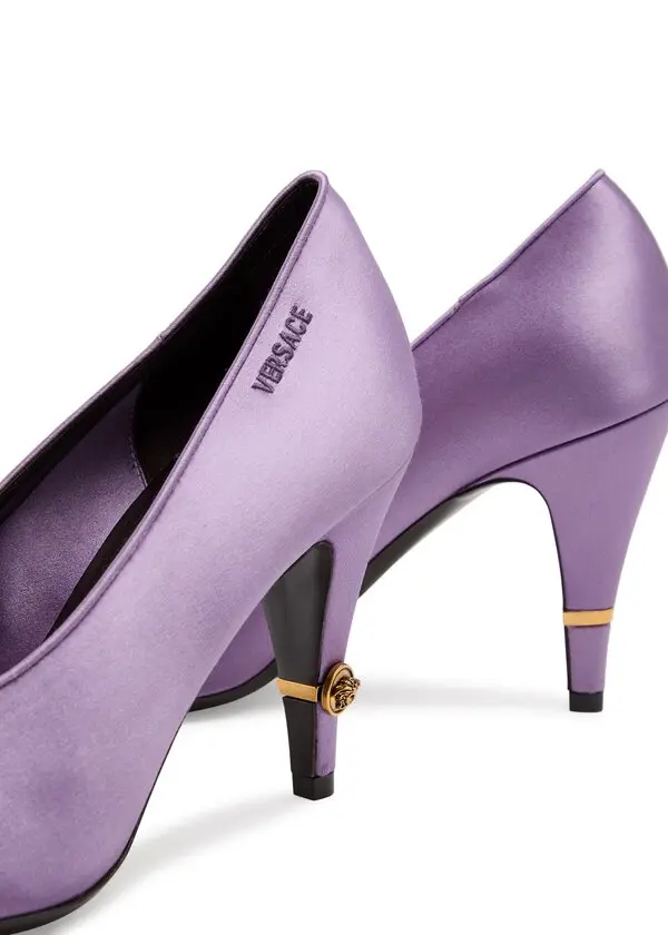Versace Decollete 90 Satin Pumps - Purple