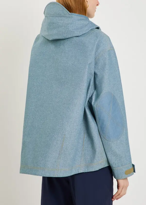 Moncler Beziers Waterproof Hooded Denim Jacket - Mid Blu