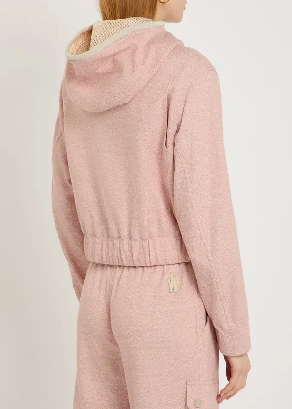 Moncler Logo-appliquéd Hooded Linen-blend Sweatshirt