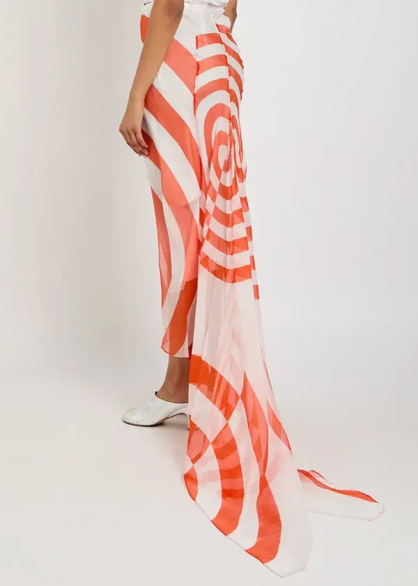 Dries Van Noten Susya Printed Silk Midi Skirt