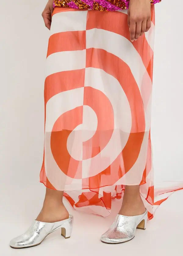 Dries Van Noten Susya Printed Silk Midi Skirt