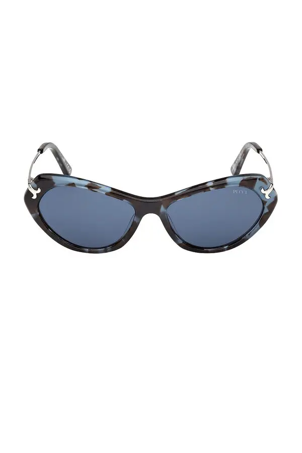 Emilio Pucci Cat Eye Sunglasses - Brown & Blue
