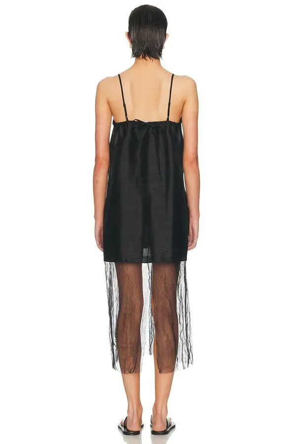 Chan Luu Techno Taffeta Mesh Dress