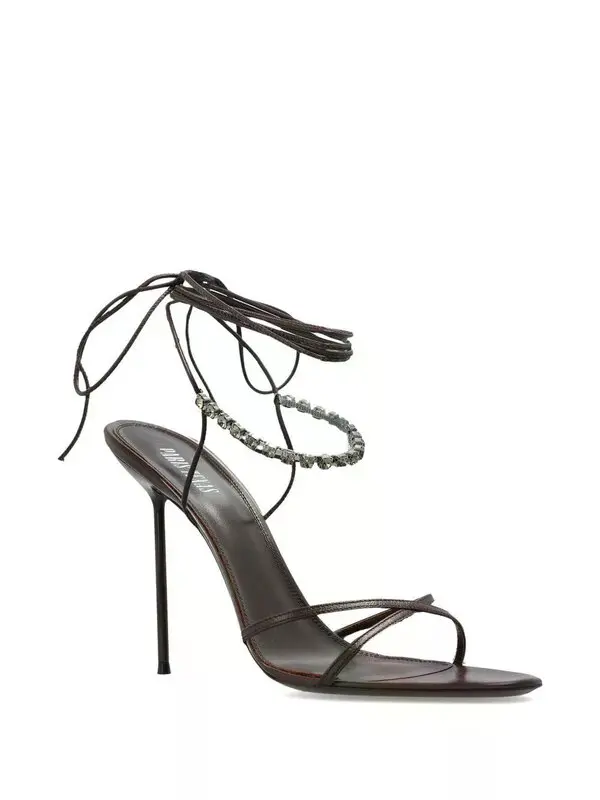 Paris Texas Crystal-embellished Tie-fastening Sandals - Brown