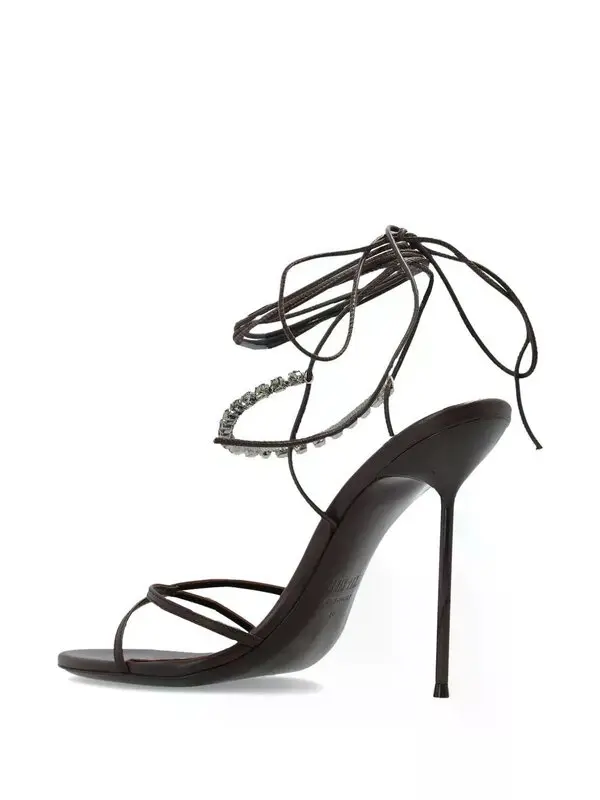 Paris Texas Crystal-embellished Tie-fastening Sandals - Brown