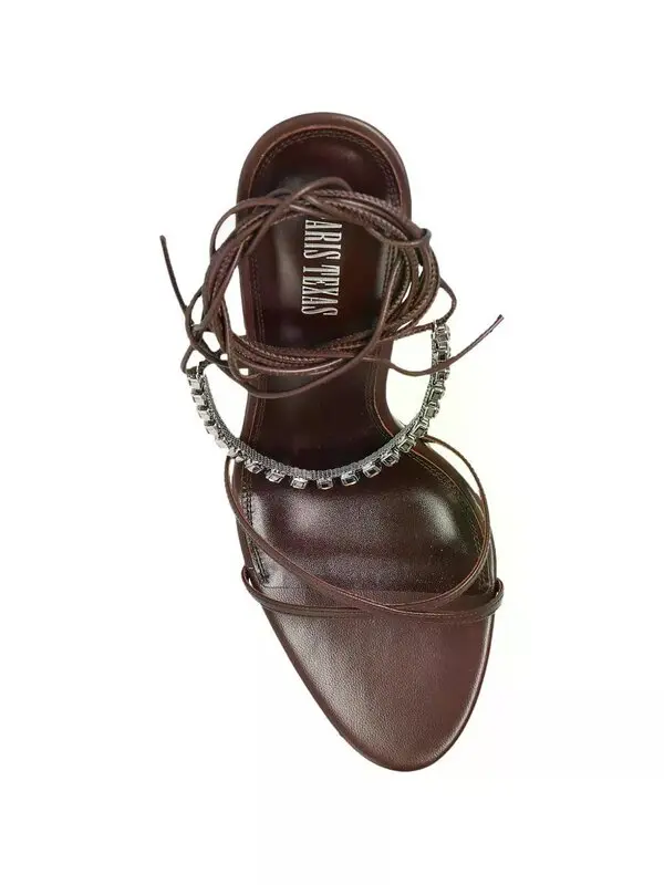 Paris Texas Crystal-embellished Tie-fastening Sandals - Brown
