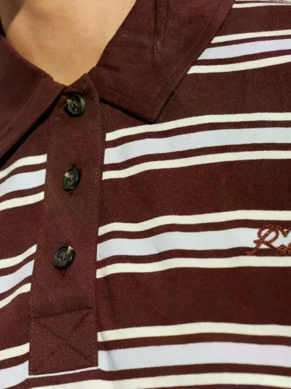 Rag & Bone Striped Long-sleeved Polo Shirt - Brown