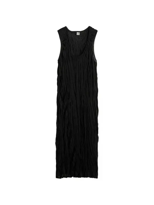 TOTEME Crinkled Tank Dress - Black