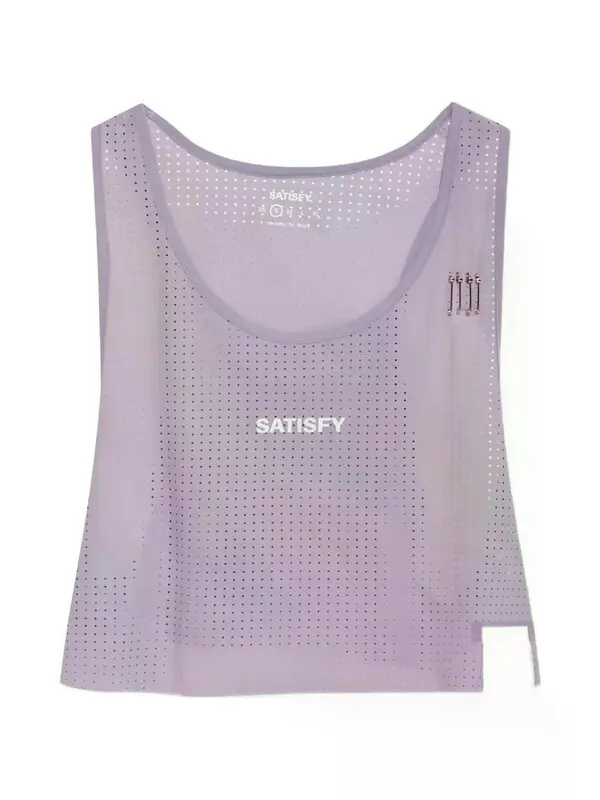 Satisfy Perforated Sleeveless Top - Purple