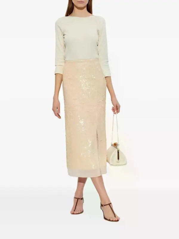Rag & Bone Sequin-embellished Frayed Skirt - Neutrals
