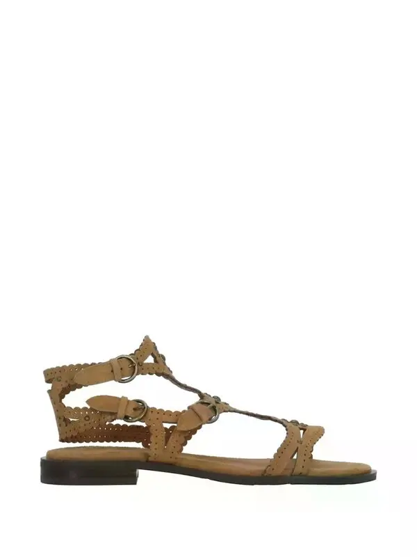 Ash Laser-cut Studded Sandals - Neutrals