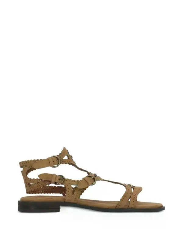 Ash Laser-cut Studded Sandals - Neutrals