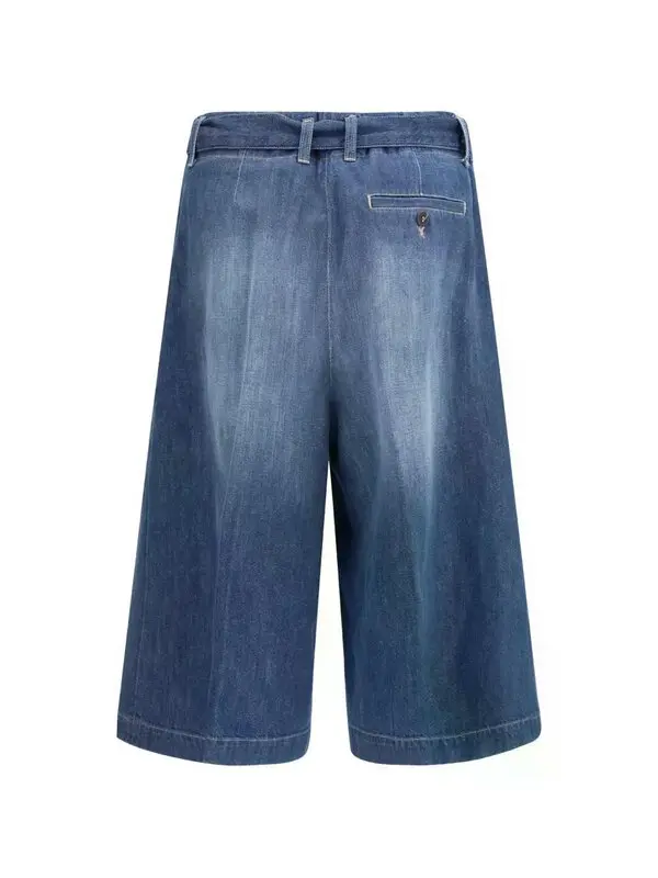 True Royal Belted Knee-length Shorts