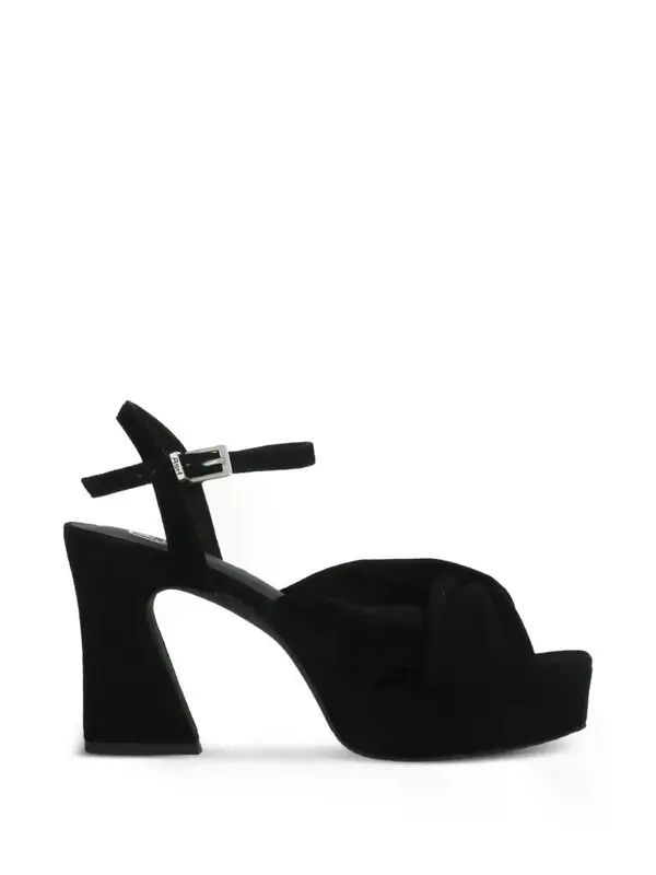 Ash Knotted Suede Sandals - Black