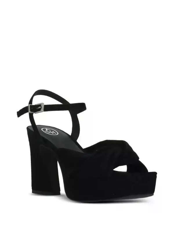 Ash Knotted Suede Sandals - Black