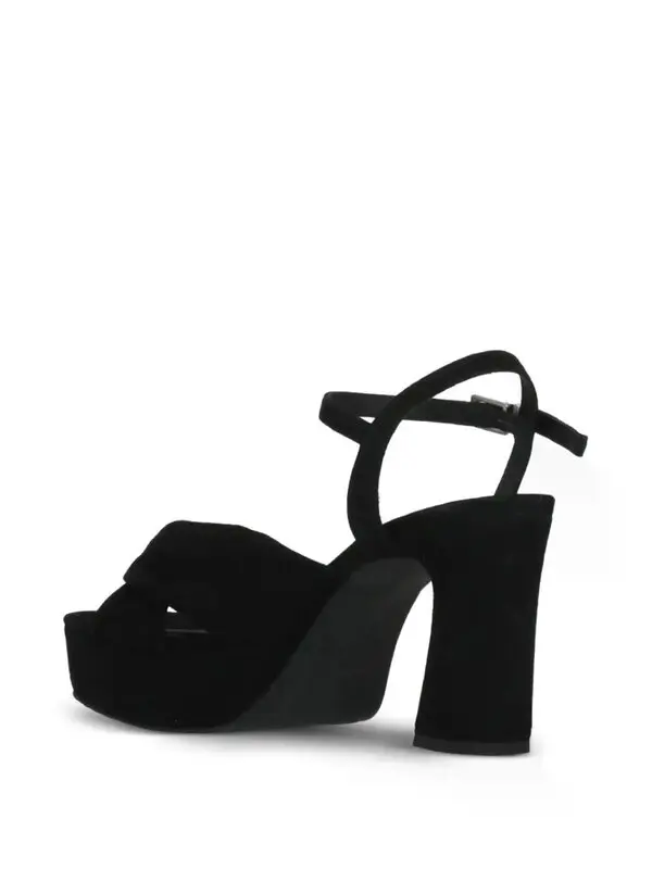 Ash Knotted Suede Sandals - Black